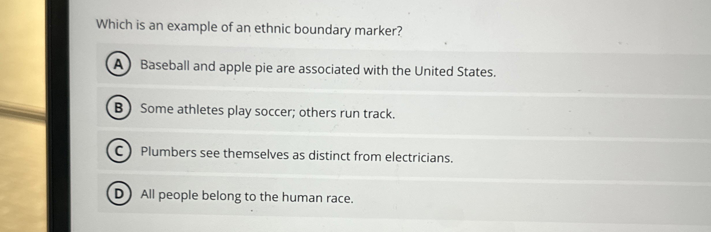 Solved Which is an example of an ethnic boundary | Chegg.com