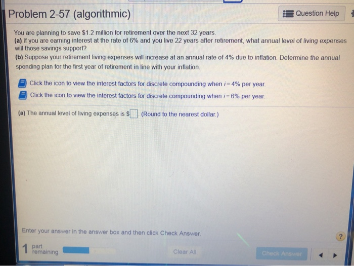 Solved Problem 2-57 (algorithmic) Question Help You are | Chegg.com