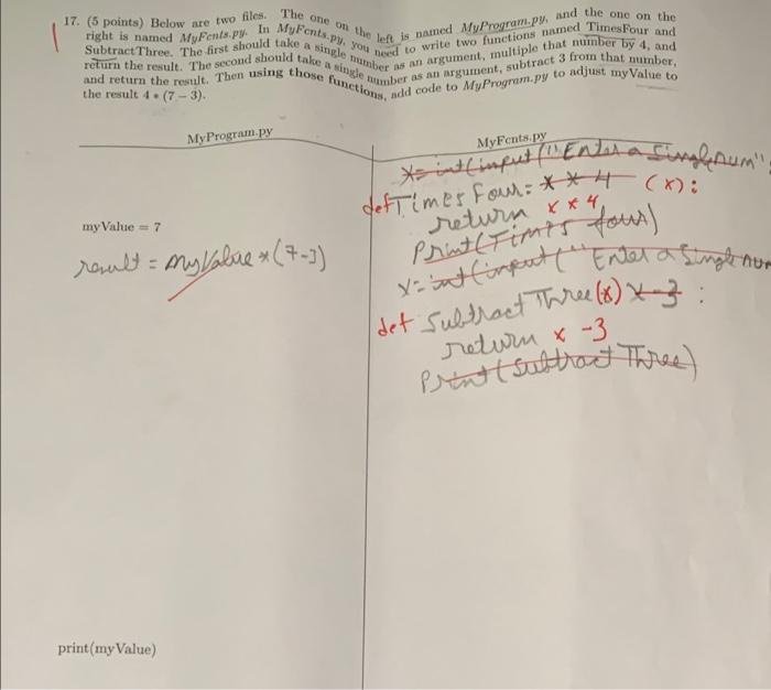 Solved 17. (5 points) Below are two files. The one on the | Chegg.com