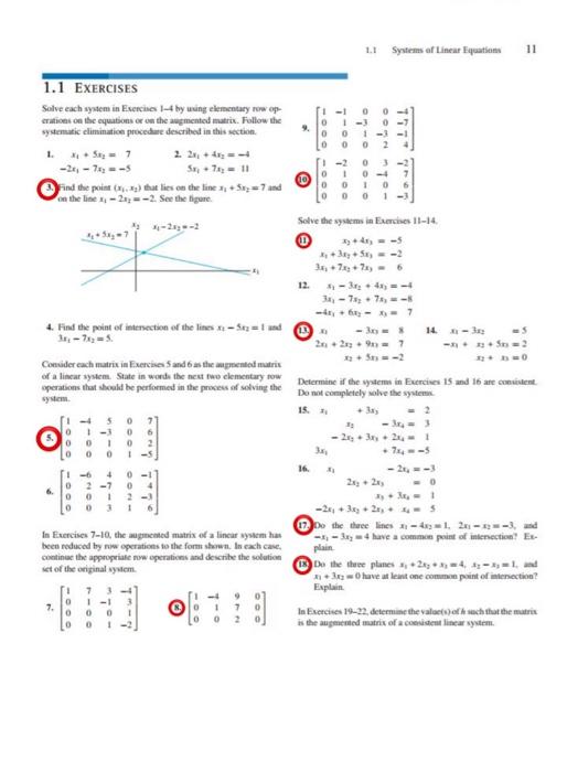Solved System of Linear Equation 11 1.1 EXERCISES Solve each | Chegg.com