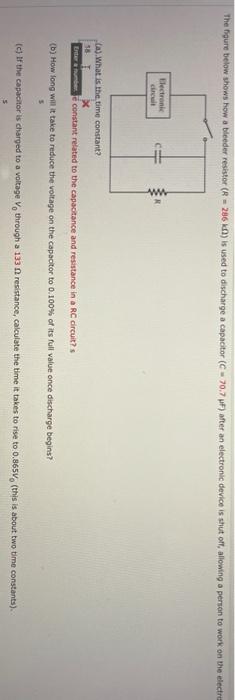 Solved The figure below shows how a bleeder resistor (R = | Chegg.com