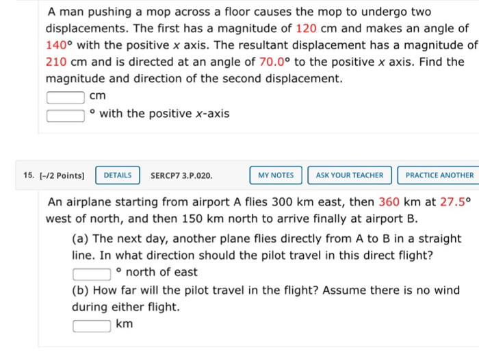 Solved A man pushing a mop across a floor causes the mop to | Chegg.com
