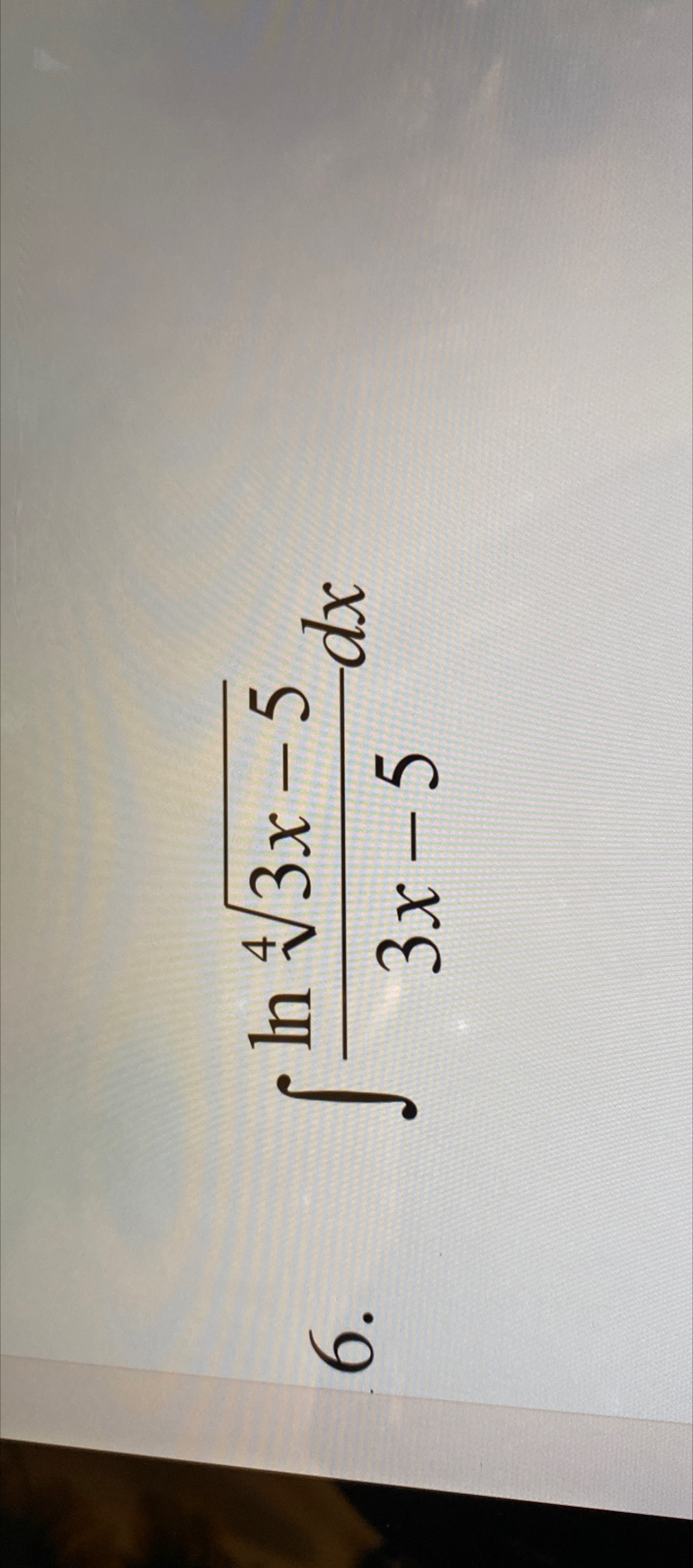 Solved ,∫﻿﻿ln3x-543x-5dx | Chegg.com