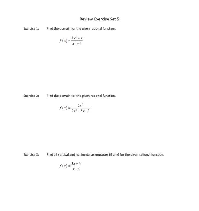 Solved 1 Find The Domain For The Given Rational Function