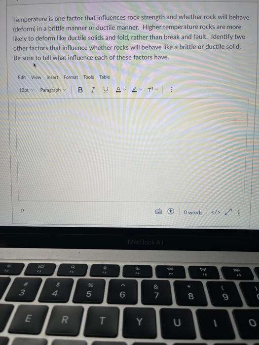 Solved Temperature is one factor that influences rock | Chegg.com