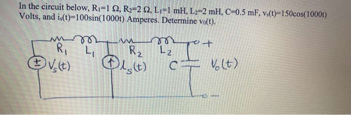 Solved In the circuit below, Ri=1 S2, Rz=22, L1=1 mH, L2=2 | Chegg.com