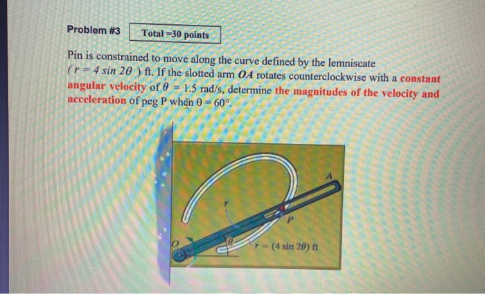 Solved Problem #3 Total =30 points Pin is constrained to | Chegg.com
