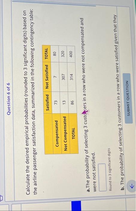 Solved Calculate the desired empirical probabilities | Chegg.com