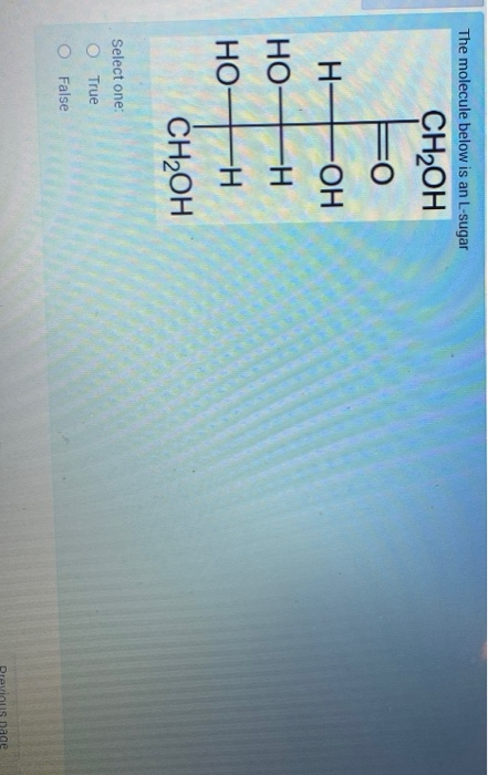 Solved The molecule below is an L-sugar CH2OH O OH H- HO -H | Chegg.com