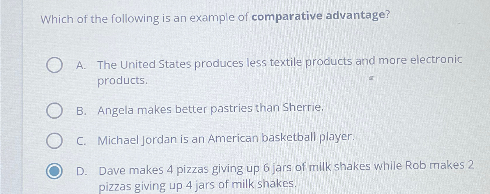 Solved Which of the following is an example of comparative | Chegg.com