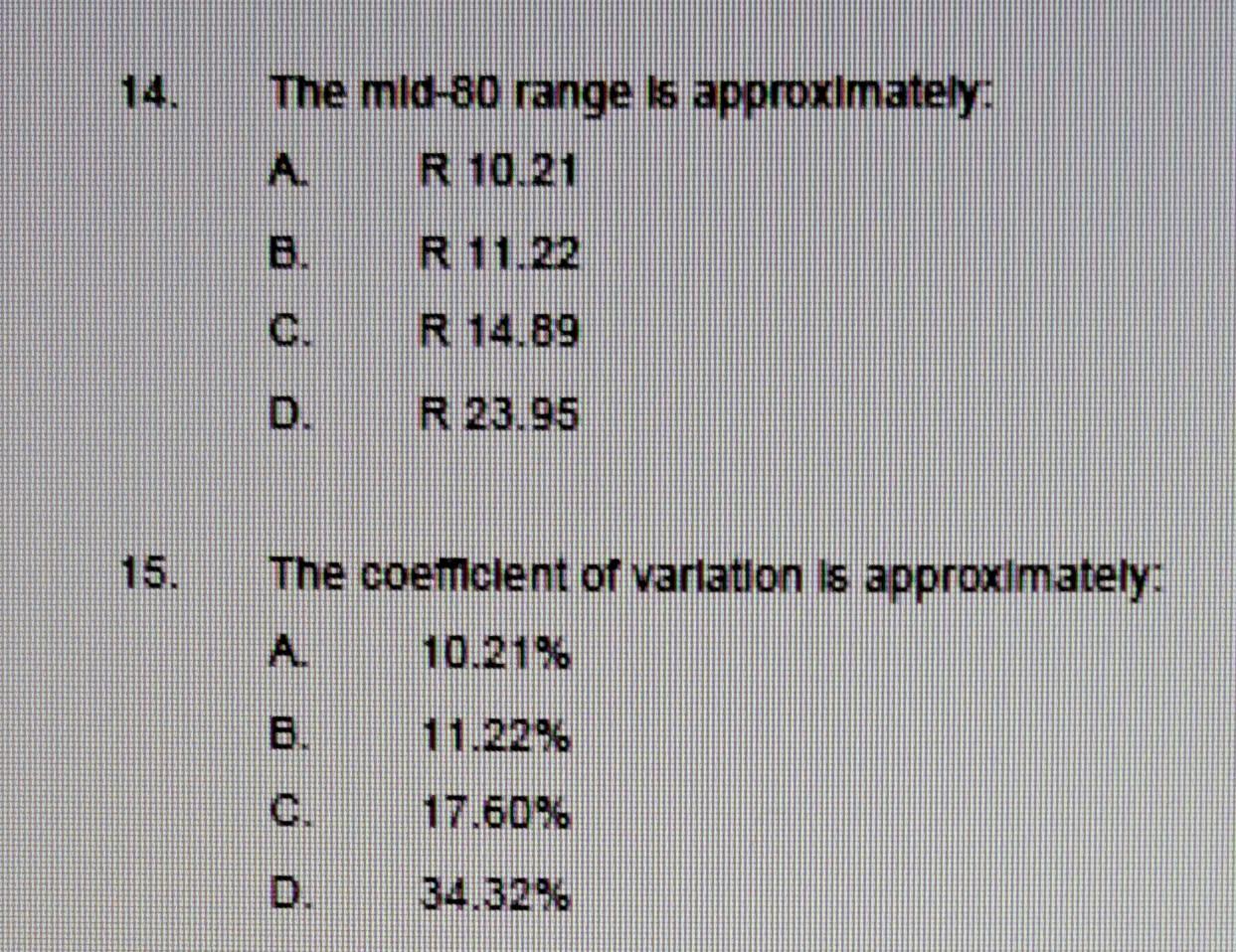 Solved Questions 11−15 refer to the Incomplete grouped | Chegg.com