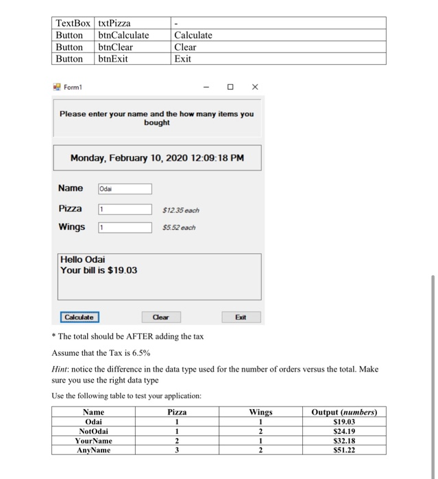Solved 02) VB Pizza Create an application that reads | Chegg.com