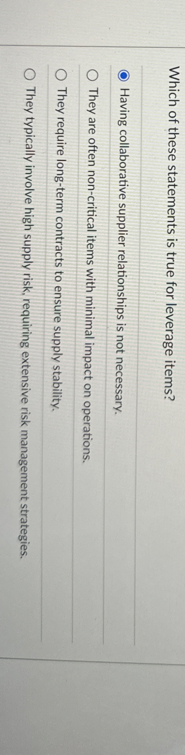 Solved Which of these statements is true for leverage | Chegg.com