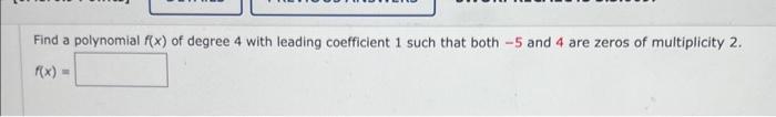 Solved Find the polynomial function of degree 3 whose graph | Chegg.com