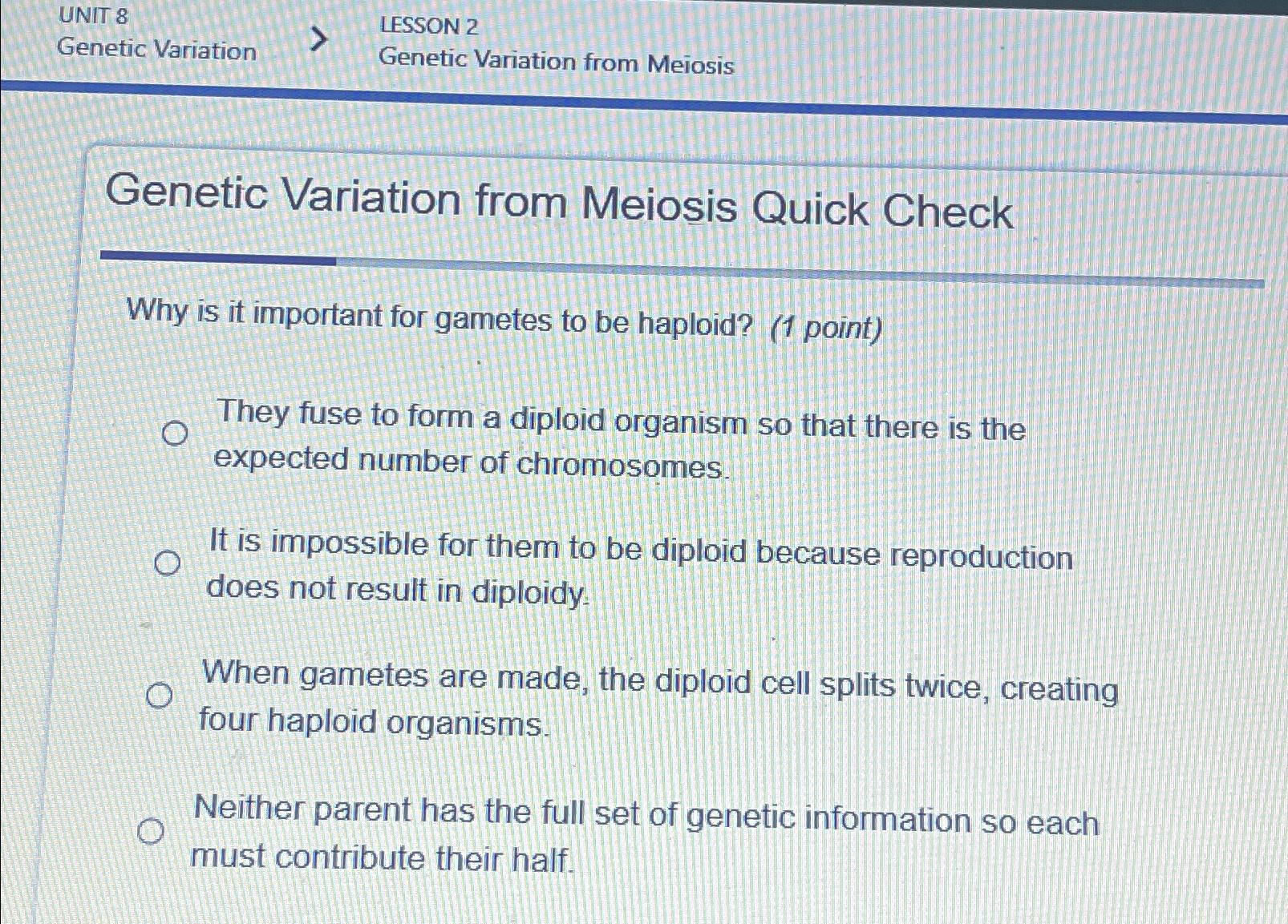 Solved UNIT 8LESSON 2Genetic VariationGenetic Variation from | Chegg.com