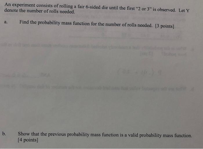 Solved An experiment consists of rolling a fair 6 -sided die | Chegg.com