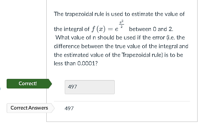 Solved The trapezoidal rule is used to estimate the value | Chegg.com