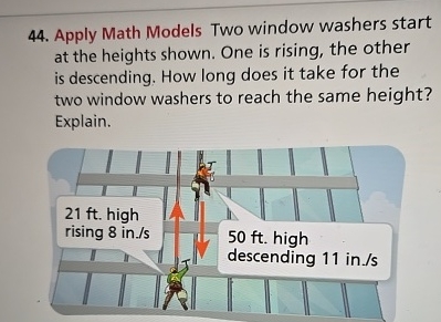 Solved Apply Math Models Two window washers start at the | Chegg.com