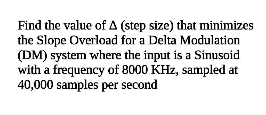 Solved Find the value of Δ (step size) that minimizes the | Chegg.com