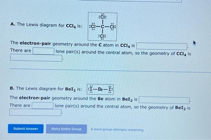 Solved A. The Lewis diagram for CCl4 is: The electron-pair | Chegg.com