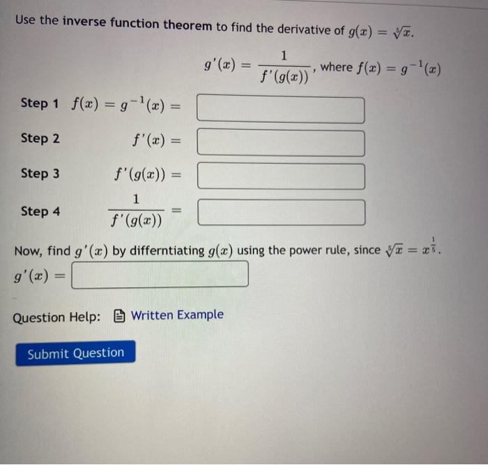 Solved Use the inverse function theorem to find the | Chegg.com