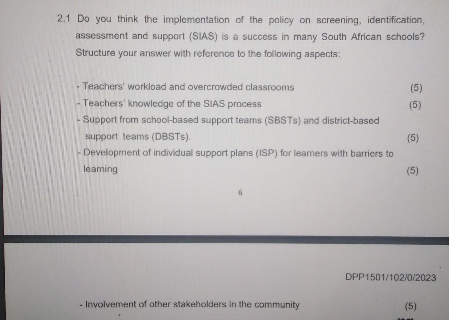 Solved 2.1 Do you think the implementation of the policy on | Chegg.com