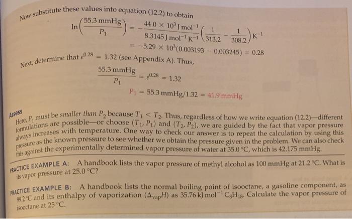 Solved EXAMPLE 12-5 Applying the Clausius-Clapeyron Equation | Chegg.com