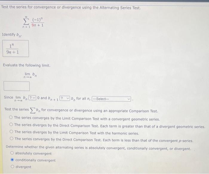 Solved Test the series for convergence or divergence using | Chegg.com