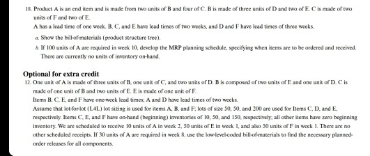Werk Number Gross requirements 75 00 Onland 40 Nel | Chegg.com
