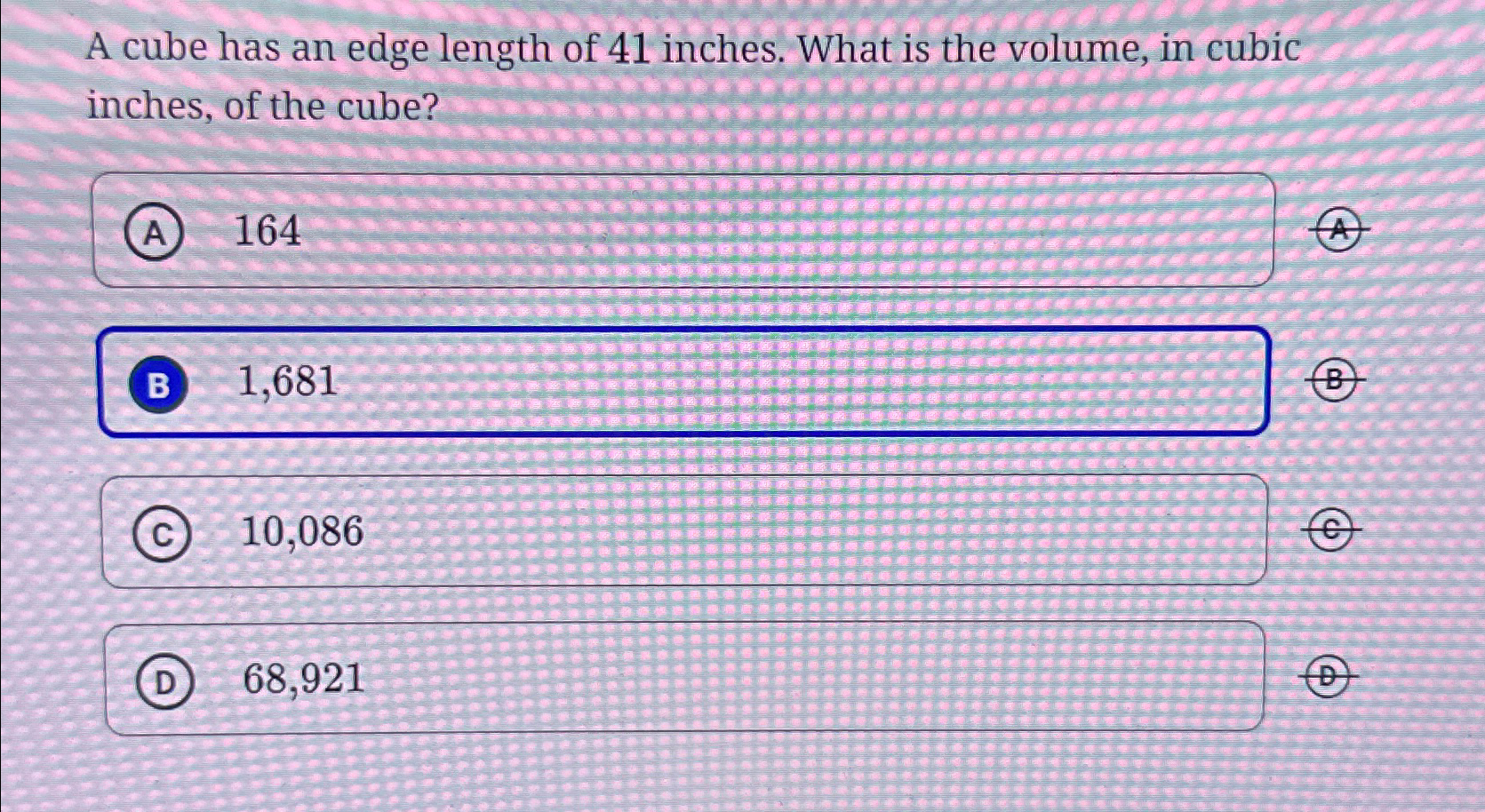 Solved A cube has an edge length of 41 ﻿inches. What is the | Chegg.com