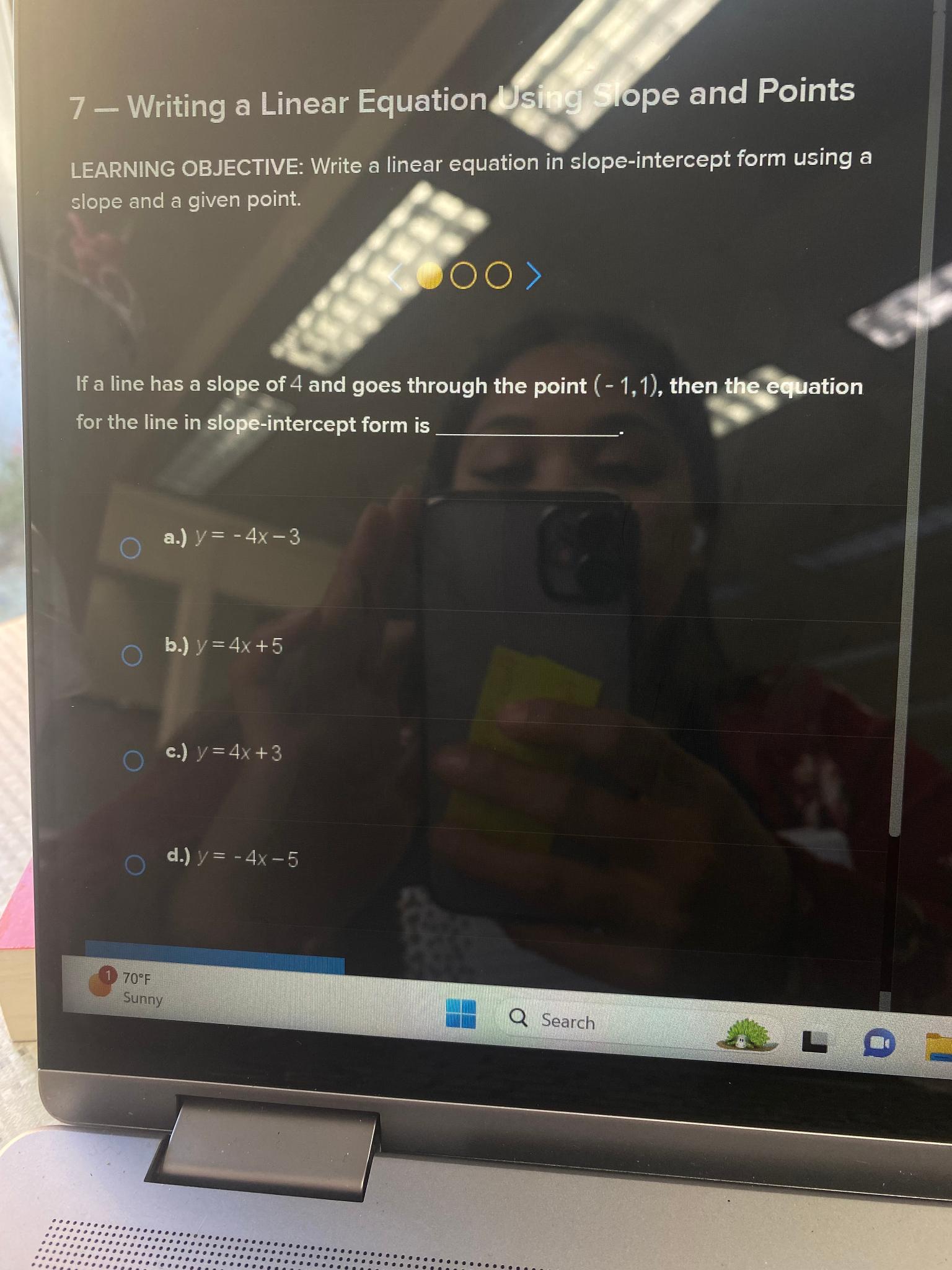 Solved 7 - ﻿Writing a Linear Equation Sug Sope and Points | Chegg.com