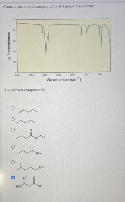 Solved Choose the correct compound for the given IR | Chegg.com