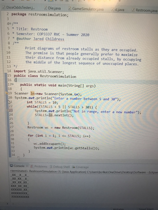 Solved DiceOddsTester... Die.java Game Simulatorjava Ud.java | Chegg.com