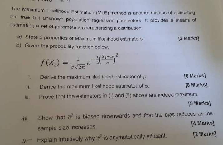 The Maximum Likelihood Estimation Mle Method Is