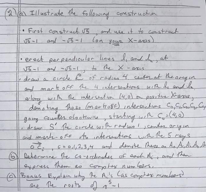 A) Illustrate the following construction First | Chegg.com