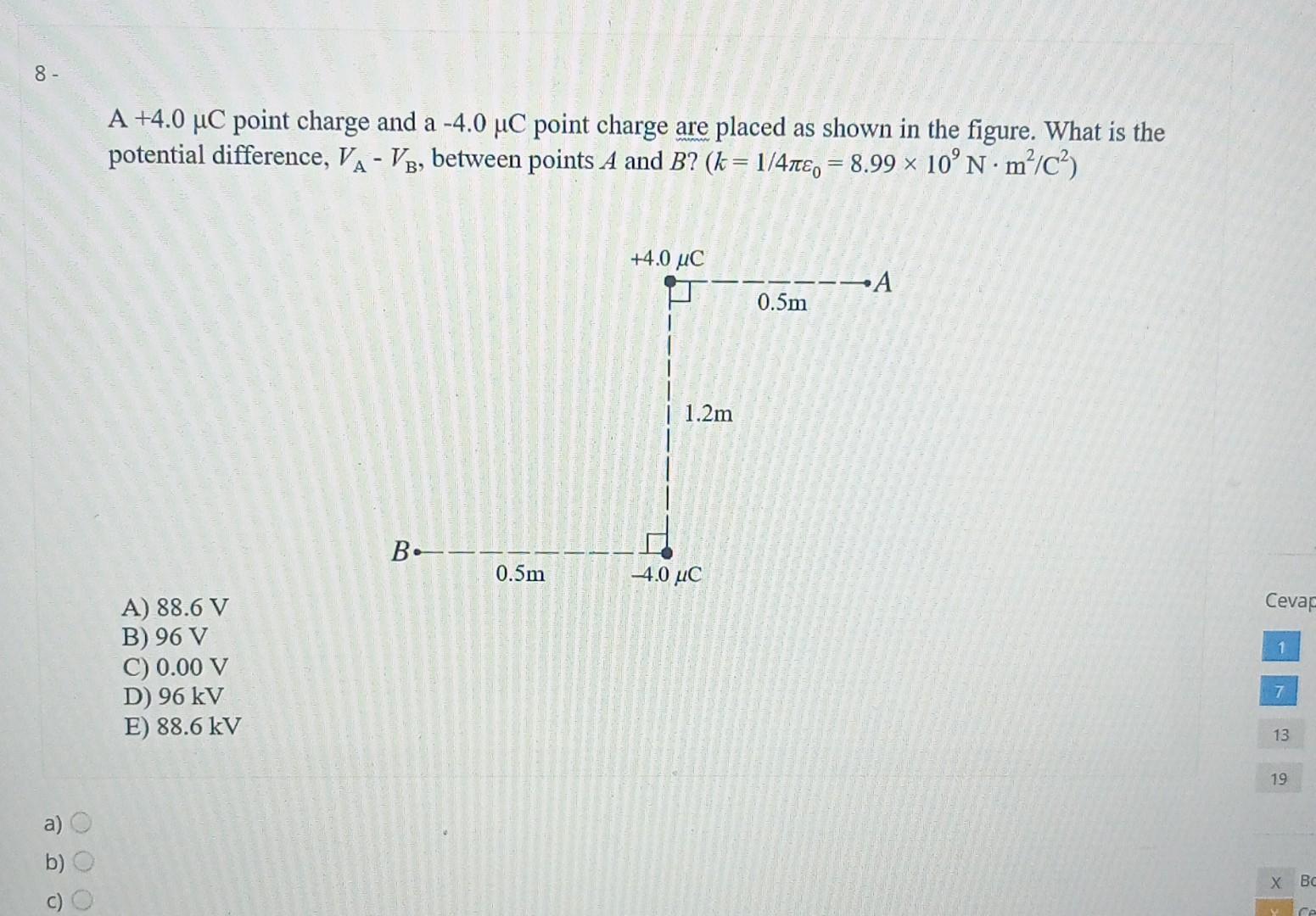 Solved A +4.0 μC point charge and a -4.0 µC point charge are | Chegg.com