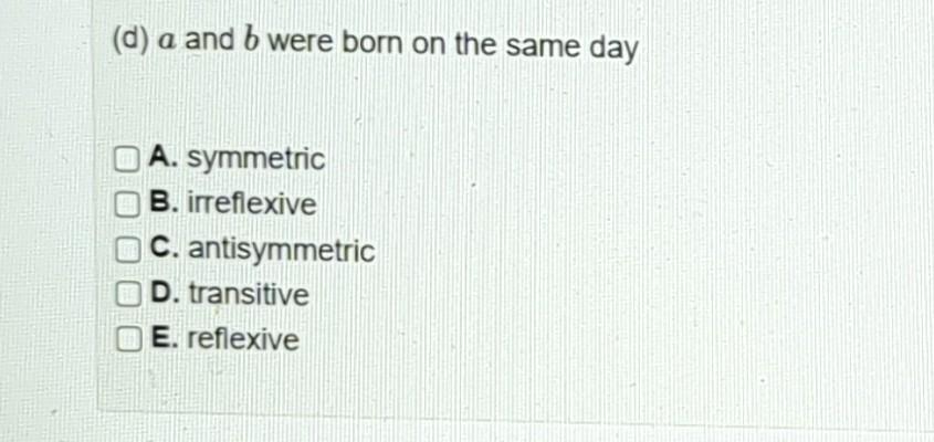 Given the following relations on the set of all | Chegg.com