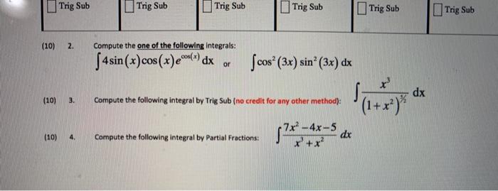 Solved Trig Sub Trig Sub Trig Sub Trig Sub Trig Sub Trig Sub | Chegg.com