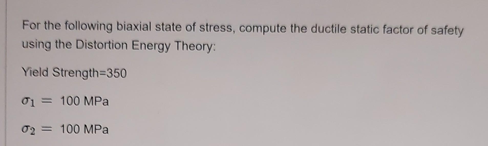 Solved For the following biaxial state of stress, compute | Chegg.com