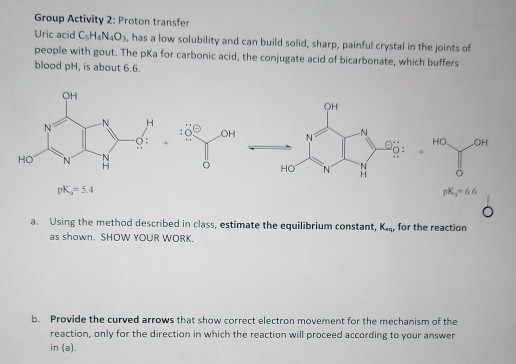 Solved Group Activity 2: Proton transfer Uric acid CsH.N.O., | Chegg.com