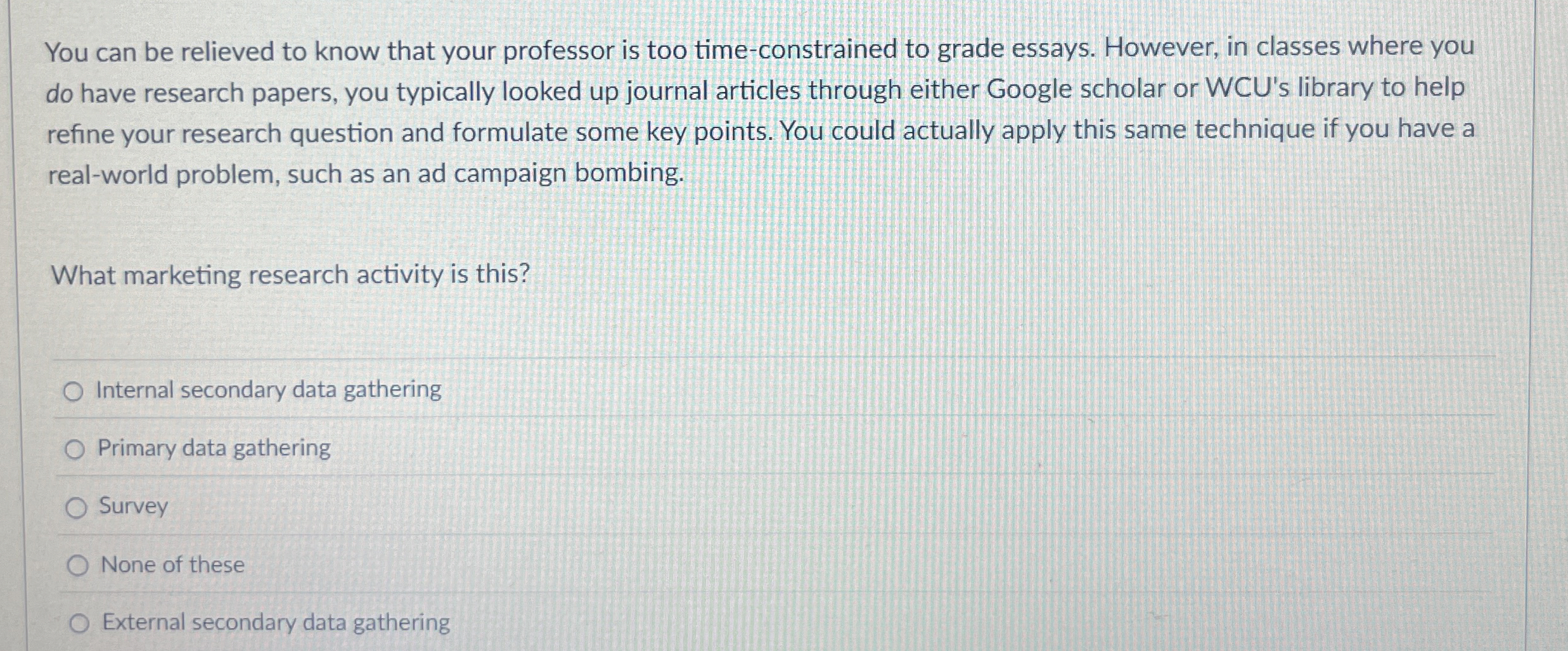 Solved You can be relieved to know that your professor is | Chegg.com