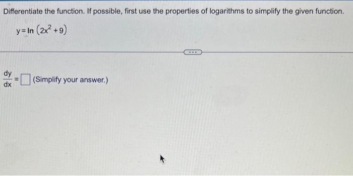Solved Differentiate the function. If possible, first use | Chegg.com Solved Differentiate the function. If possible, first use | Chegg.com