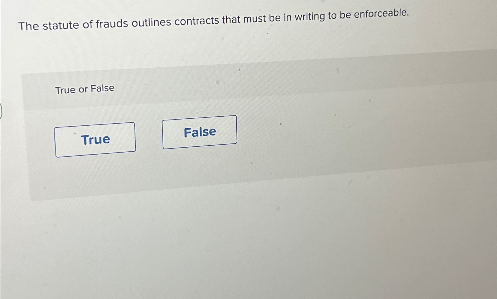 Solved The statute of frauds outlines contracts that must be | Chegg.com