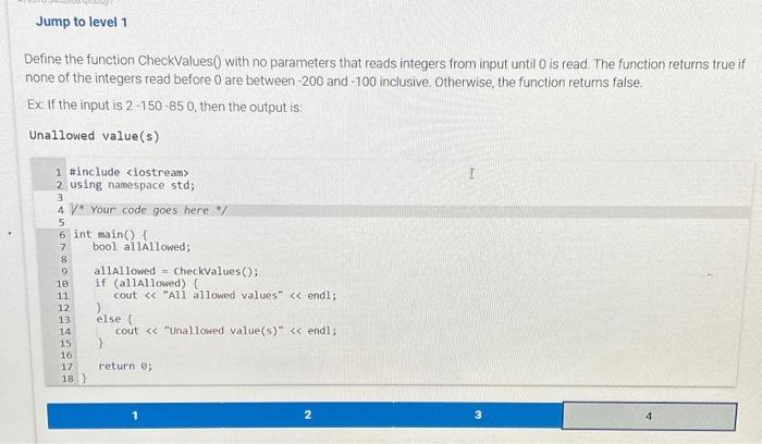 Solved Define the function CheckValues 0 with no parameters | Chegg.com Solved Define the function CheckValues 0 with no parameters | Chegg.com