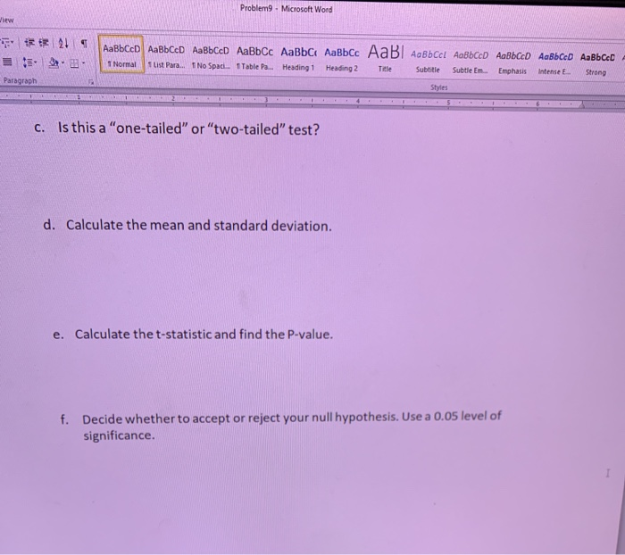 Solved Problem - Microsoft Word Review View Аавьссер Аавьсер | Chegg.com