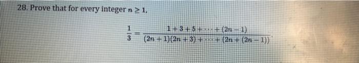 Solved 28. Prove that for every integer n≥1. | Chegg.com
