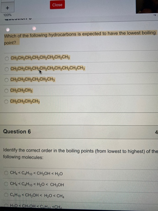 Solved Close + 100% Which of the following hydrocarbons is | Chegg.com