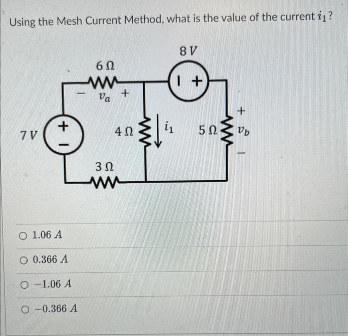 Solved Using the Mesh Current Method, what is the value of | Chegg.com