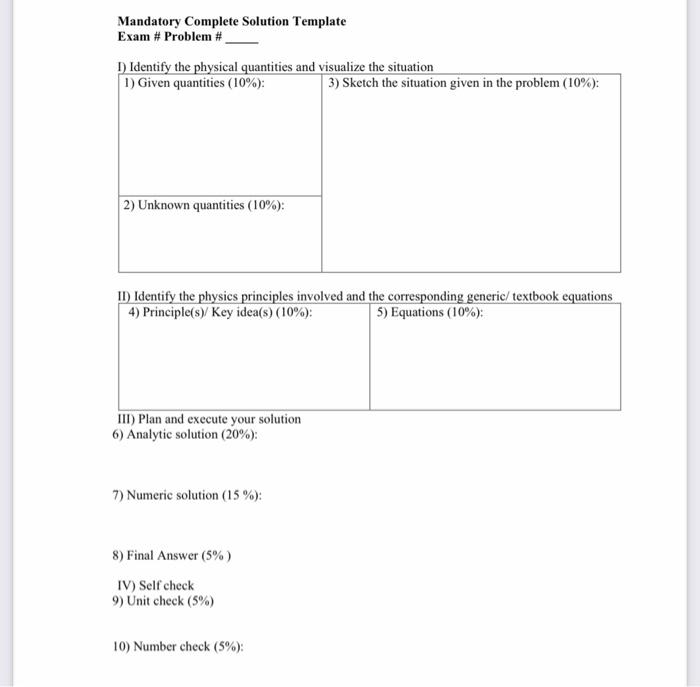 Solved Mandatory Complete Solution Template Exam # Problem | Chegg.com