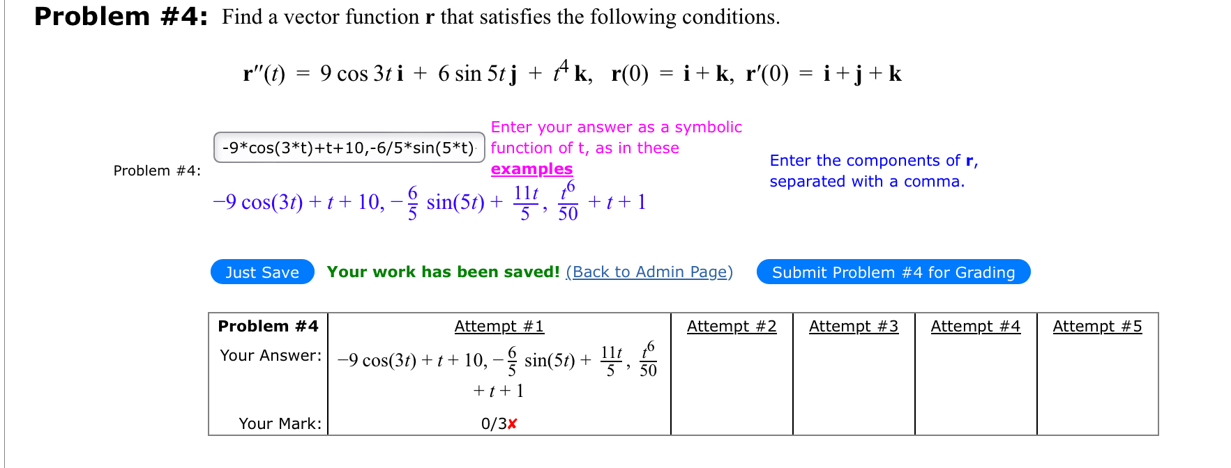 Solved Problem #4: Find a vector function r ﻿that satisfies | Chegg.com